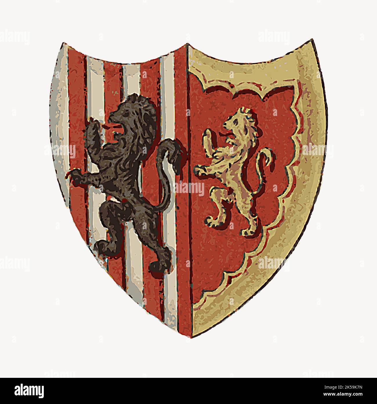 Royal sigil badge clipart, vintage hand drawn vector Stock Vector Image ...