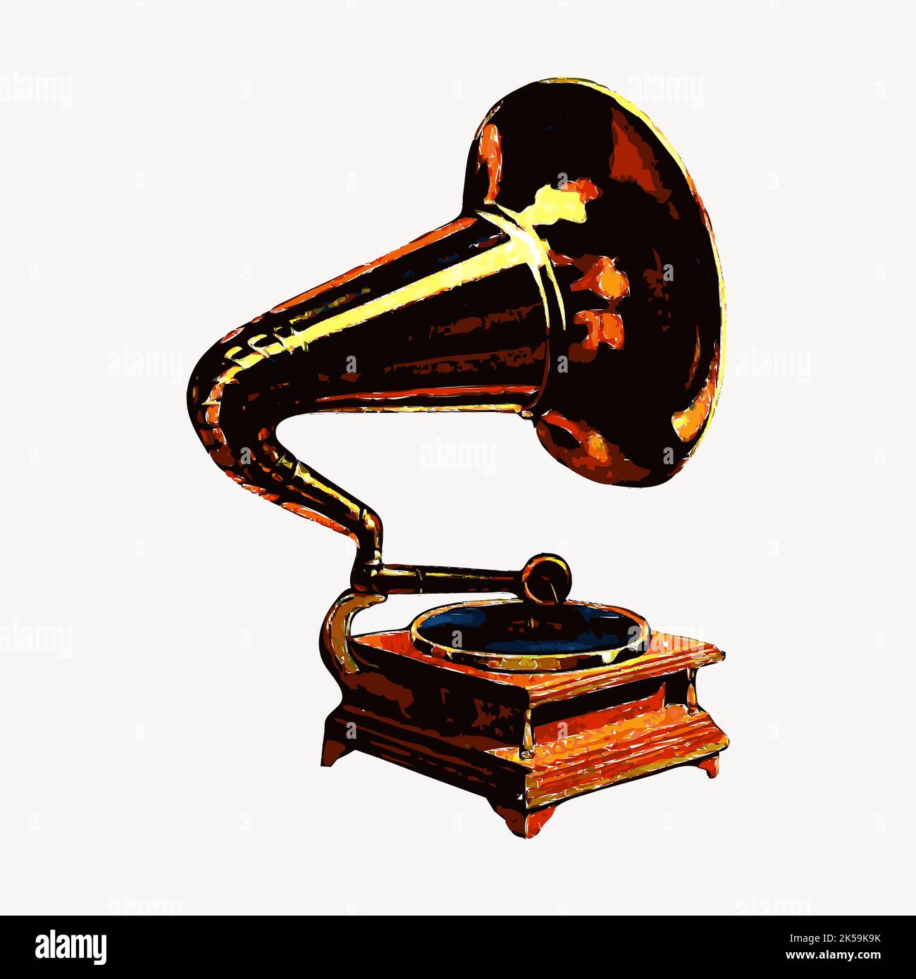 Gramophone clipart, vinyl record player illustration vector Stock ...