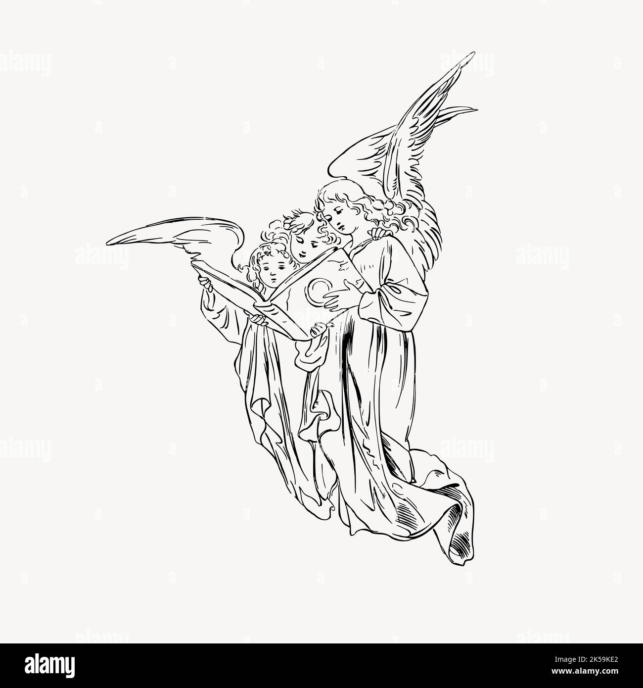 Angels clipart, vintage hand drawn vector Stock Vector Image & Art - Alamy