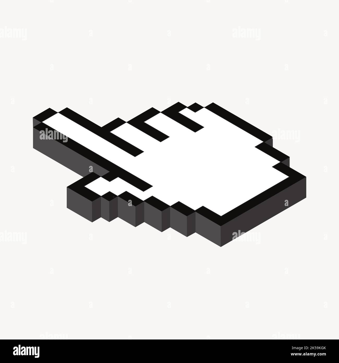 Hand cursor clipart, pixel art illustration vector Stock Vector Image ...