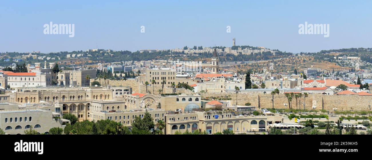 A view of the old city of Jerusalem and Mount Scopus. Jerusalem, Israel ...