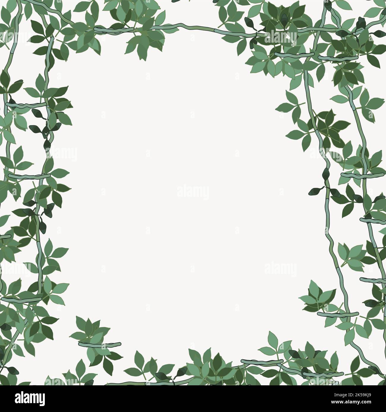 Leaf frame clipart, Spring illustration vector Stock Vector Image & Art ...