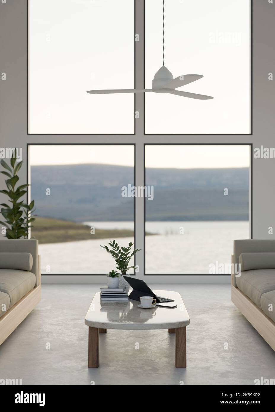 Modern and comfortable living room interior design with comfy couch ...