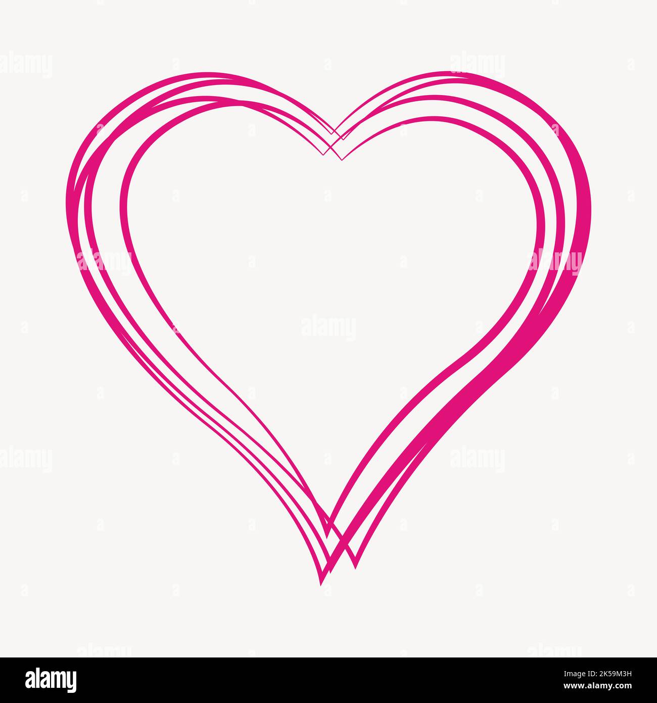 Pink heart clipart, Valentine's celebration illustration vector Stock ...