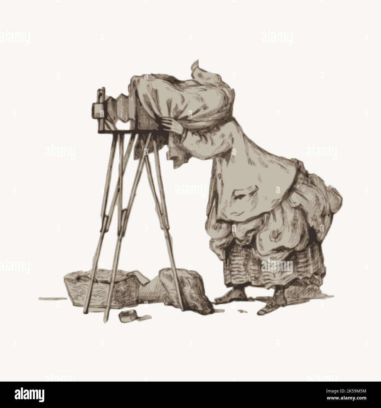 Photographer clipart, vintage hand drawn vector Stock Vector Image ...