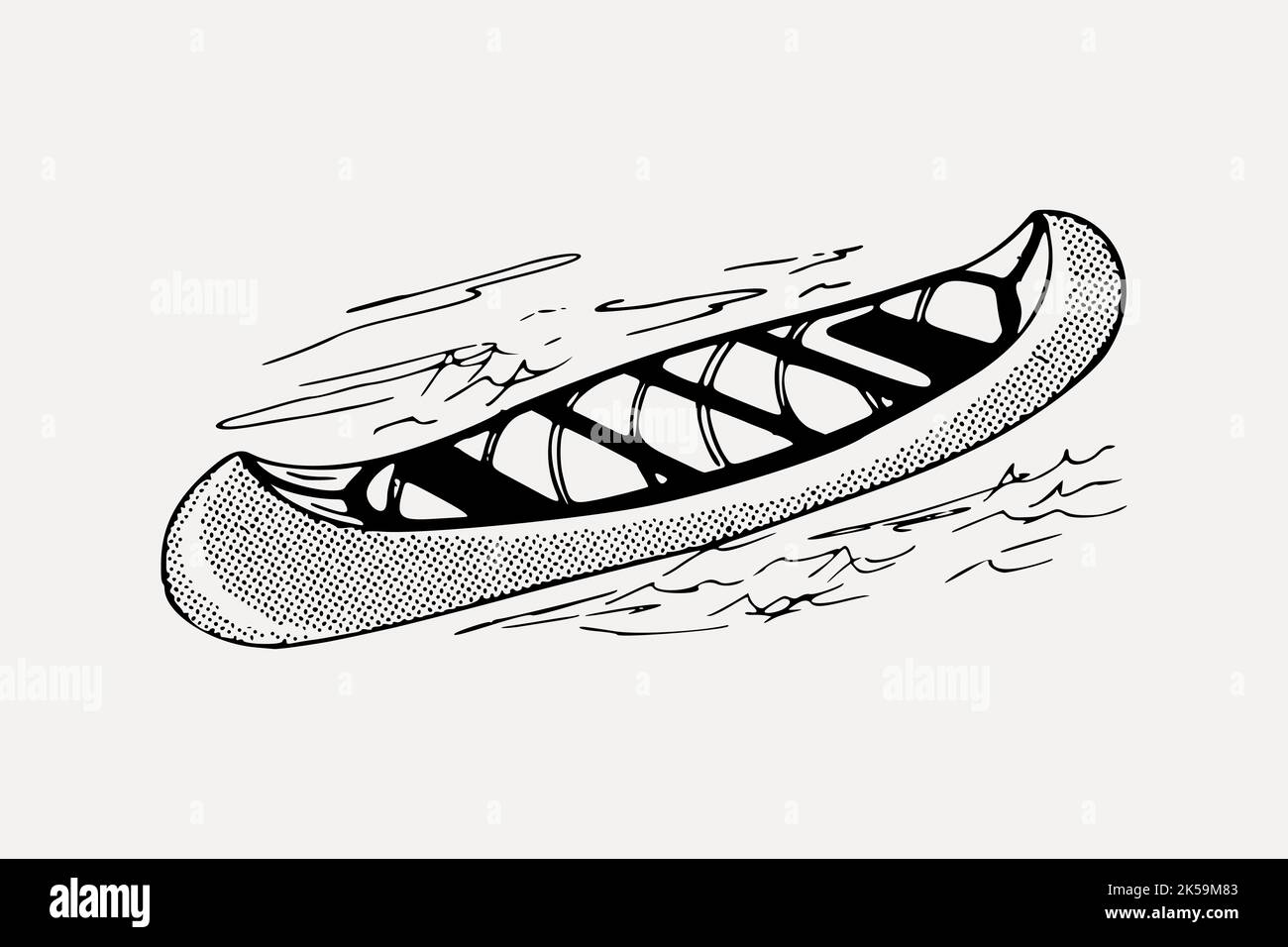 Canoe drawing, vintage transportation illustration vector Stock Vector ...