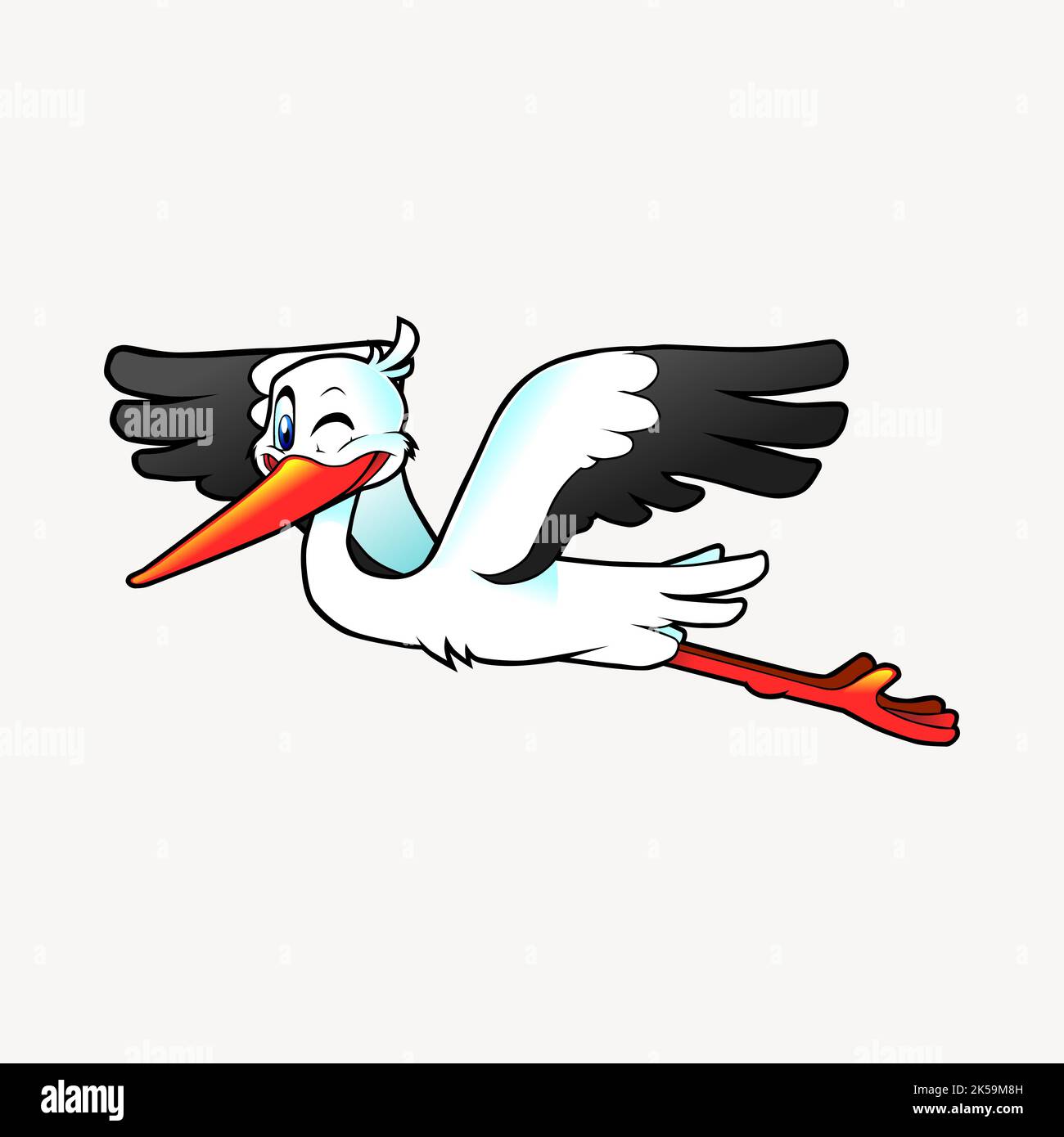 Stork bird clipart, animal illustration vector Stock Vector Image & Art ...