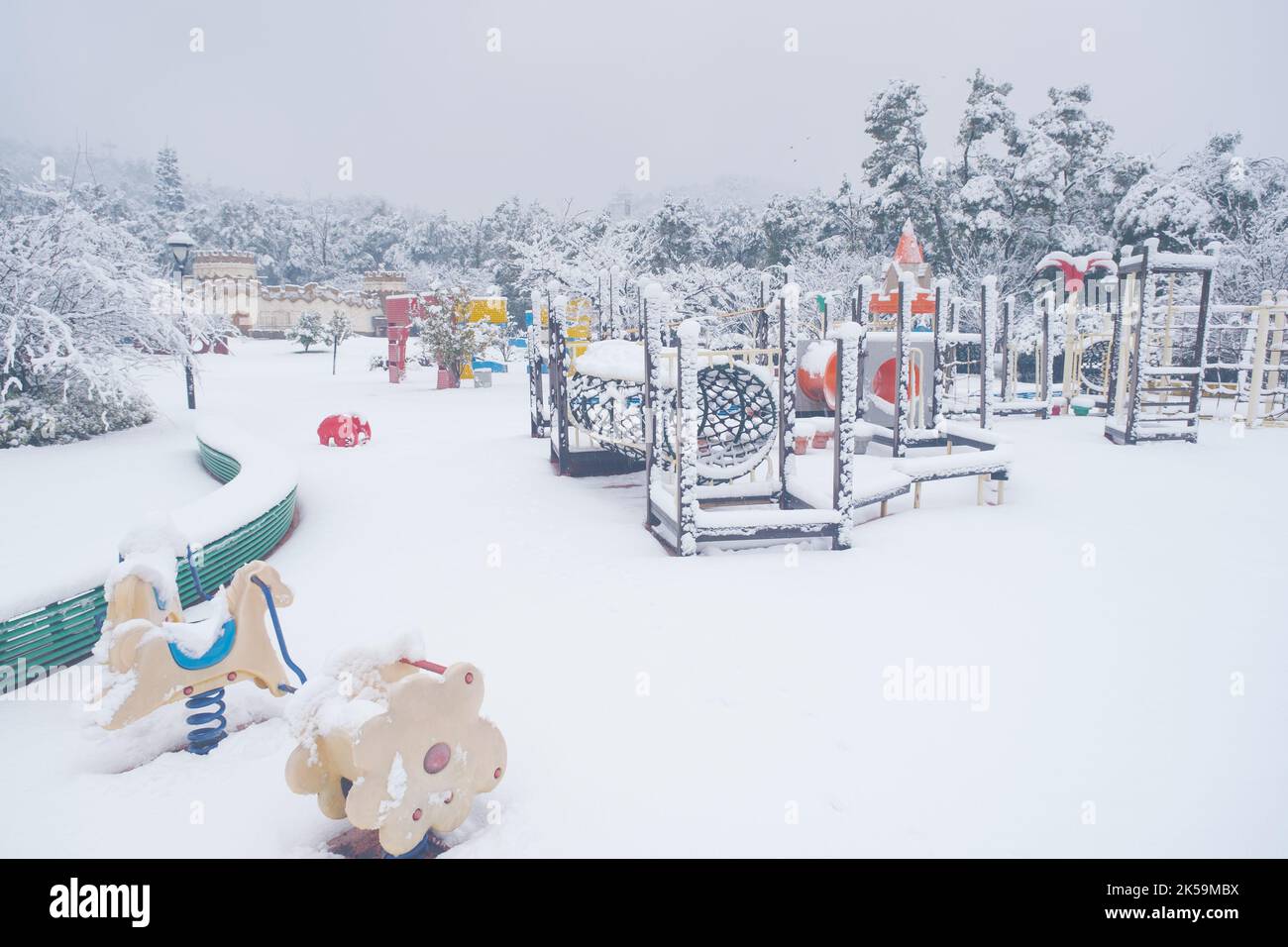 Winter snow scene in Moshan Scenic Area, East Lake, Wuhan, Hubei Stock ...
