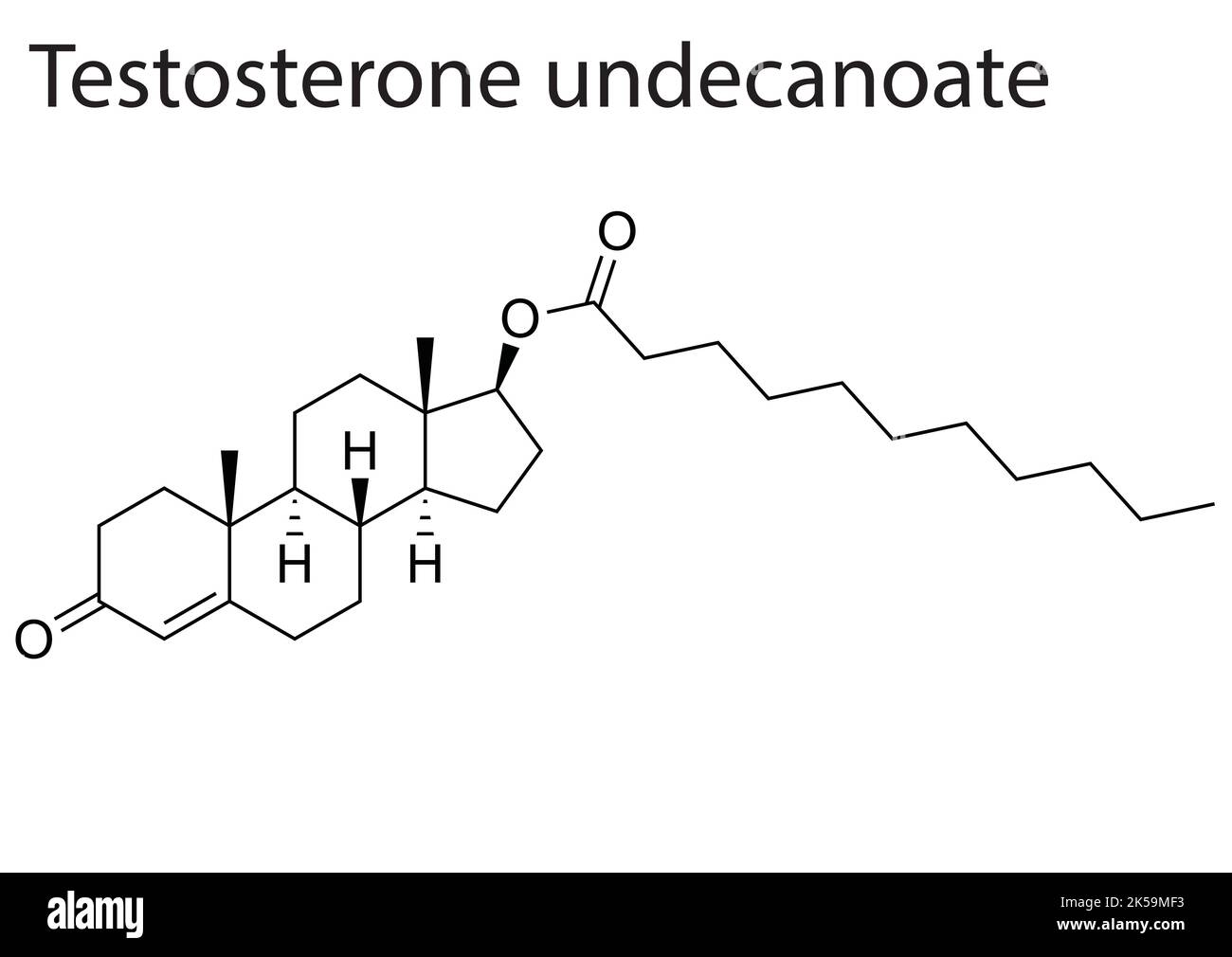 Testosterone Undecanoate Skeletal Structure Molecule Vector Editable