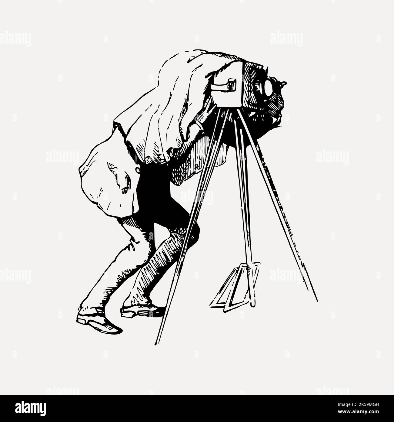 Camera man drawing, vintage illustration vector Stock Vector Image ...