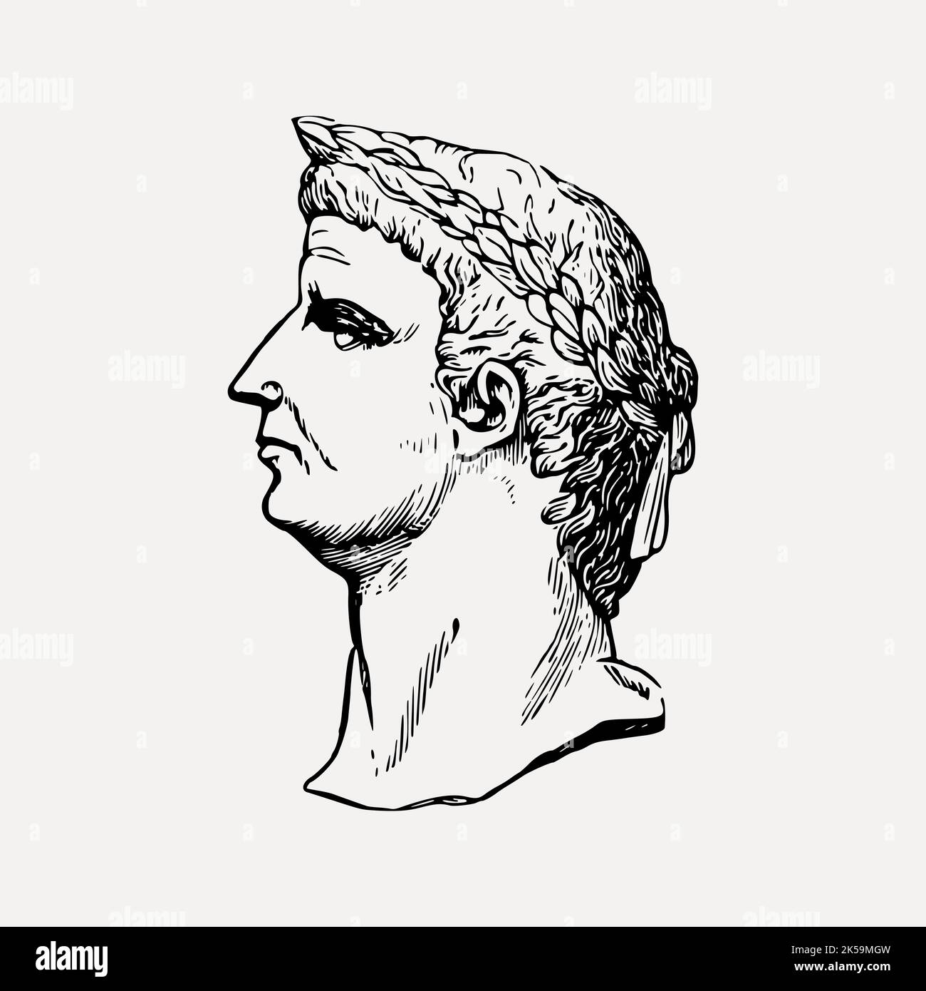Claudius, Roman Emperor drawing, vintage illustration vector Stock ...