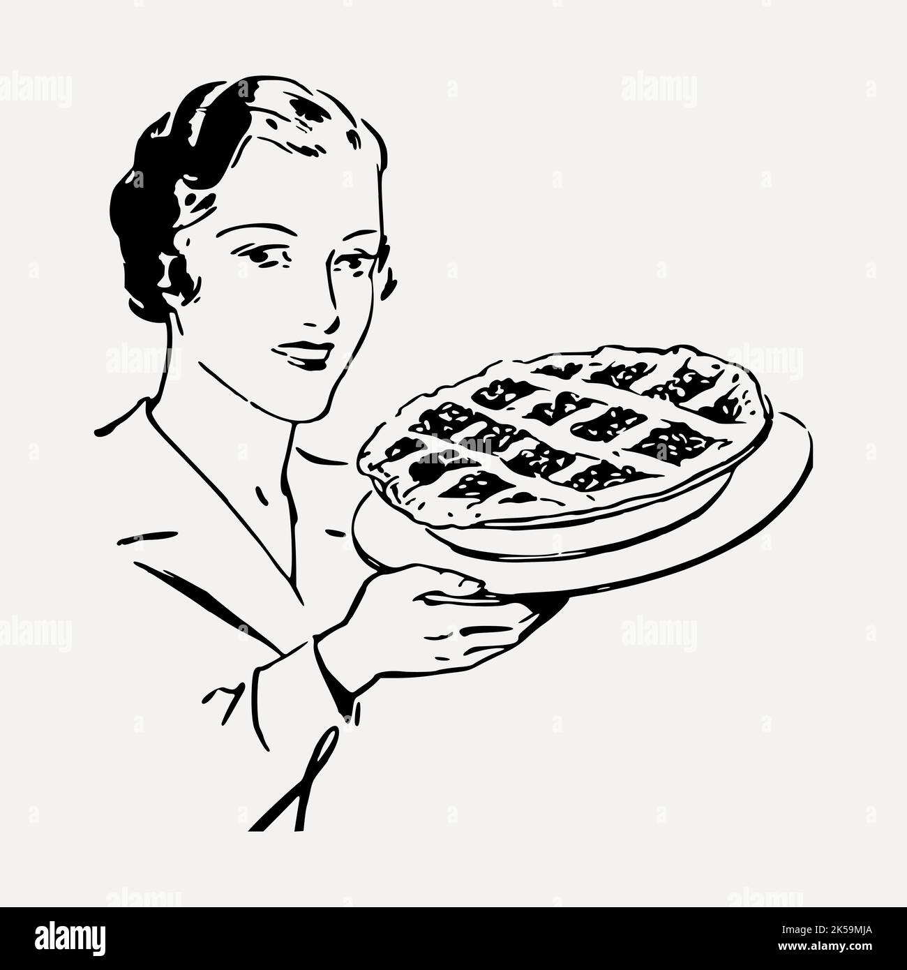 Retro cherry pie clipart hi-res stock photography and images - Alamy