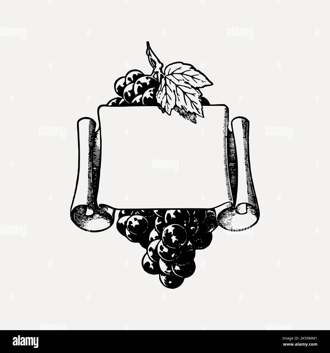 Grapes paper frame drawing hi-res stock photography and images - Alamy