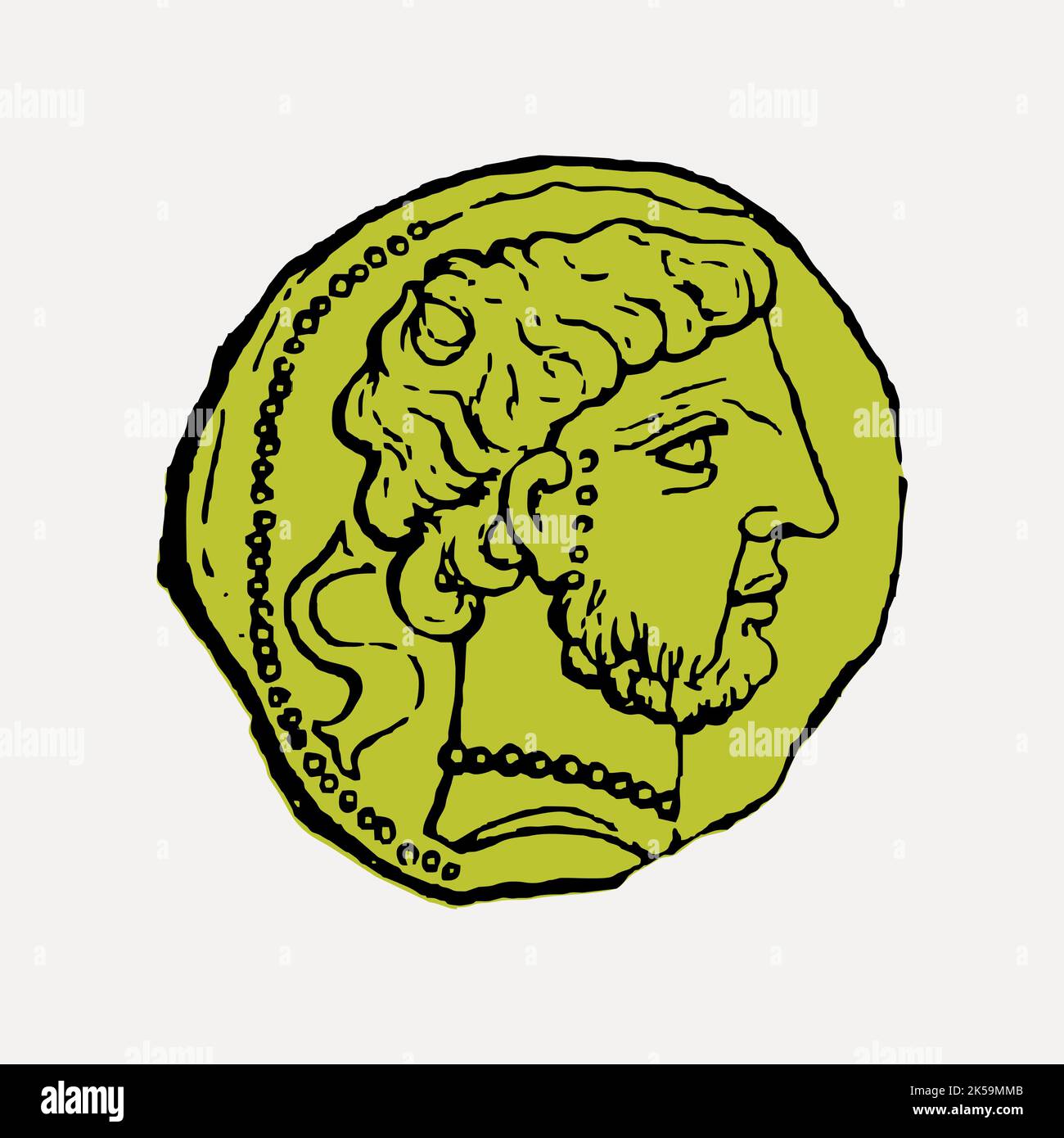 Ancient coin clipart, drawing illustration vector Stock Vector Image ...
