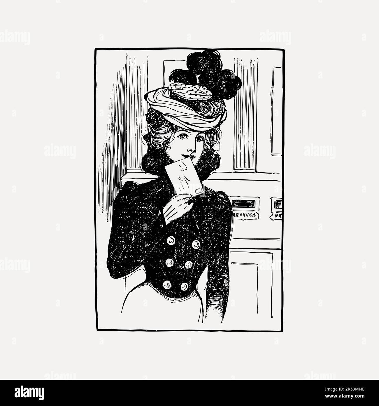 Victorian letter lady drawing hi-res stock photography and images - Alamy