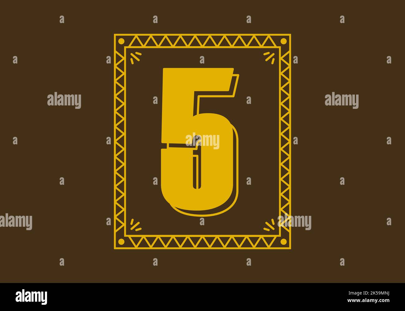 Number 5 in retro rectangle frame design Stock Vector Image & Art - Alamy