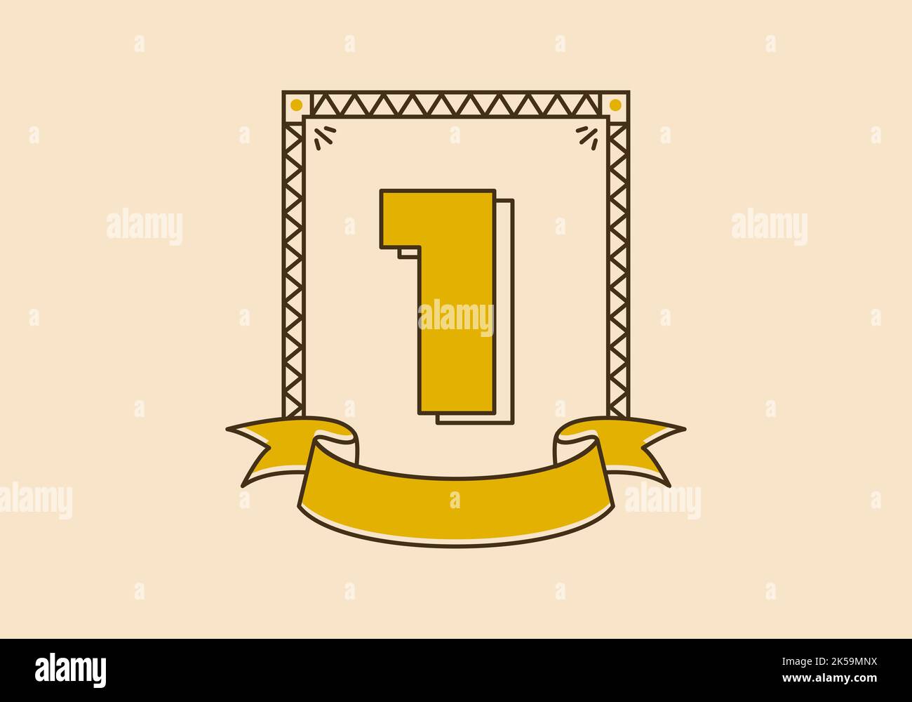 Number 1 in vintage retro frame design Stock Vector Image & Art - Alamy