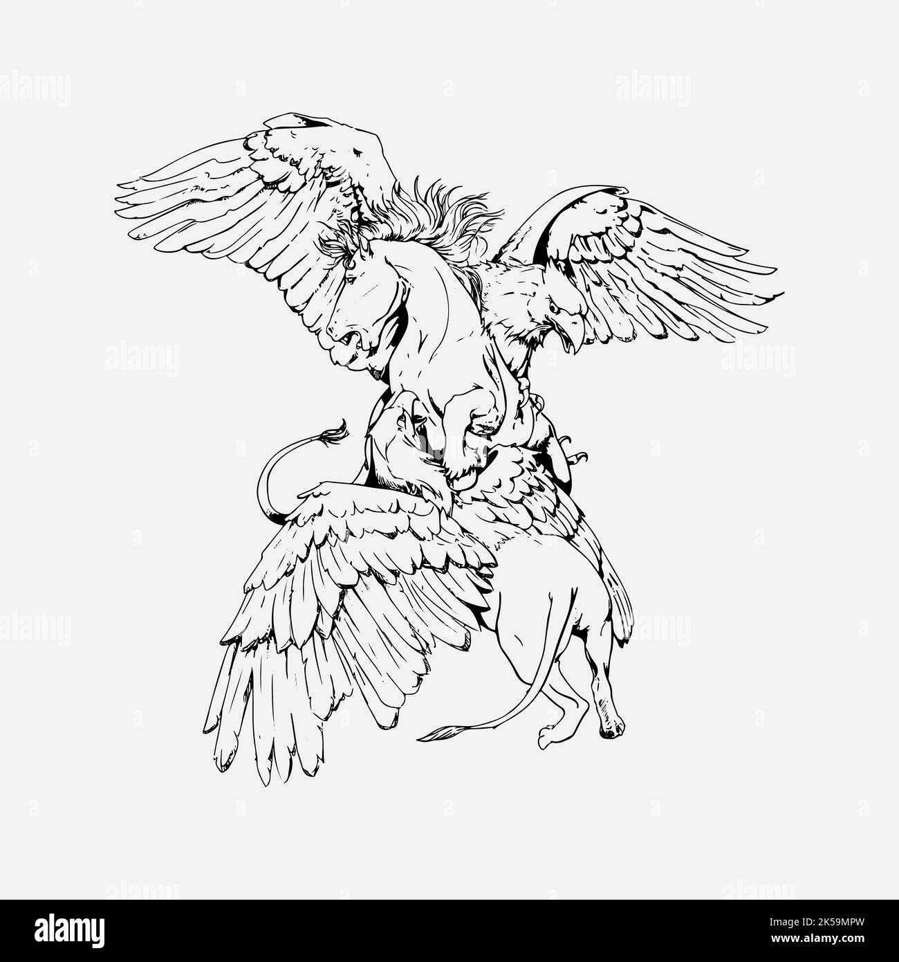 Griffin with prey clipart hi-res stock photography and images - Alamy