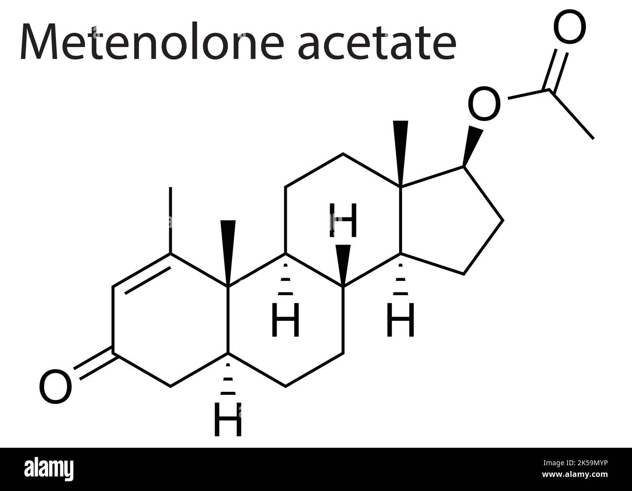Metenolone Acetate Skeletal Structure Molecule Vector Editable file ...