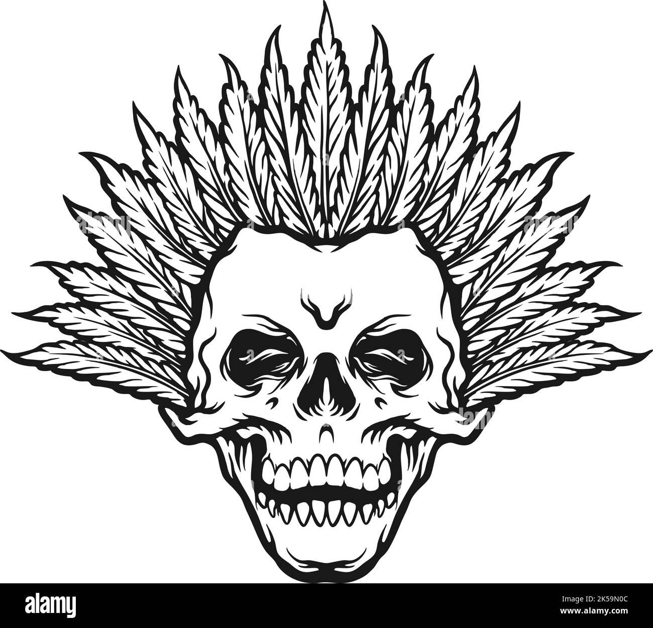 Hair Weed Skull Silhouette Vector illustrations for your work Logo ...