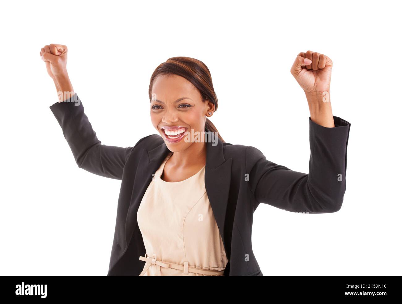 I finally got my promotion. Portrait of a happy corporate woman with ...