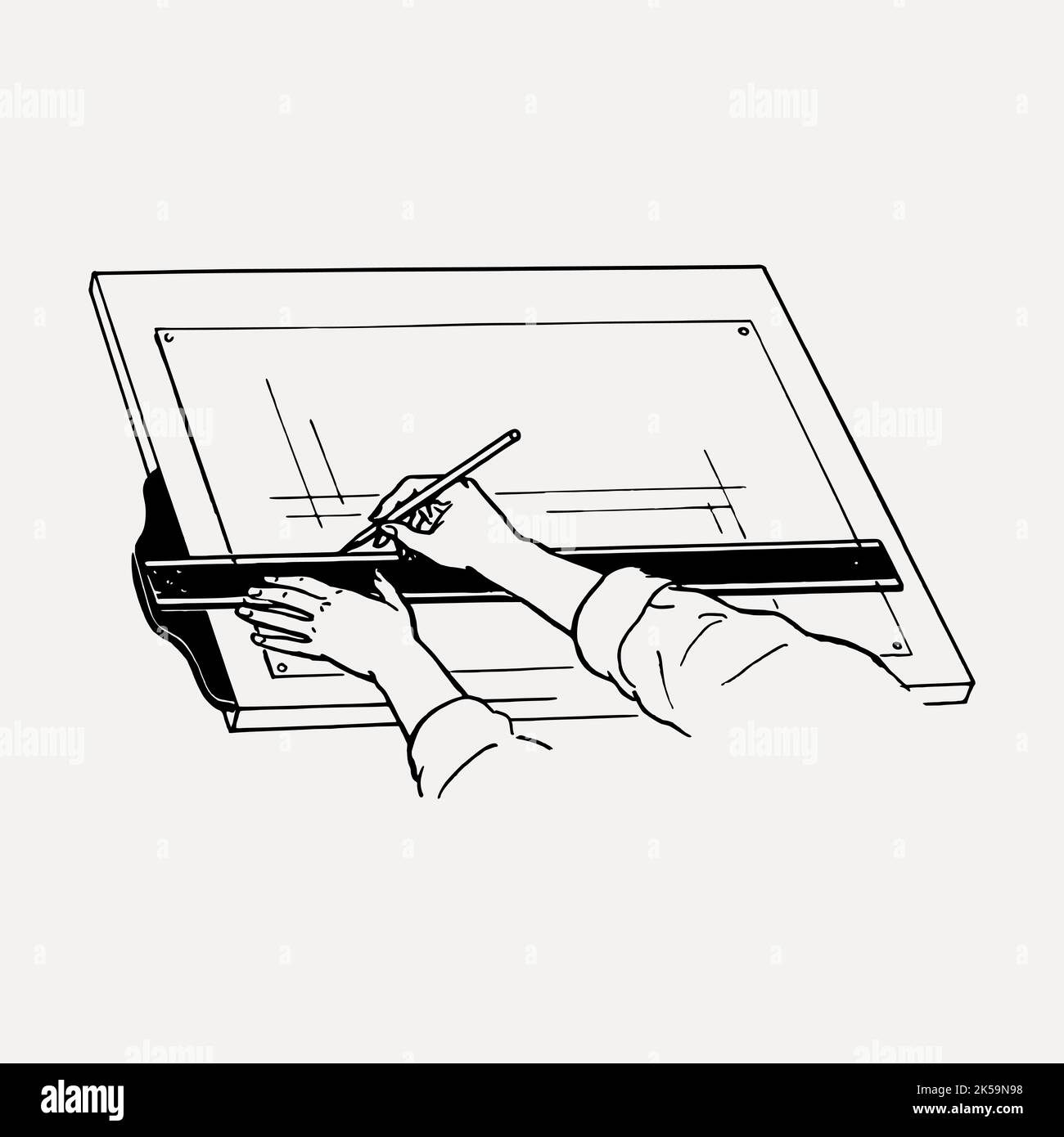 Drawing board clipart, vintage hand drawn vector Stock Vector Image ...
