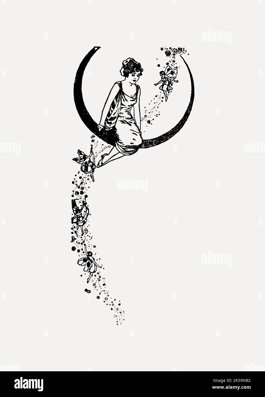 Angel & fairy clipart, drawing illustration vector Stock Vector Image ...