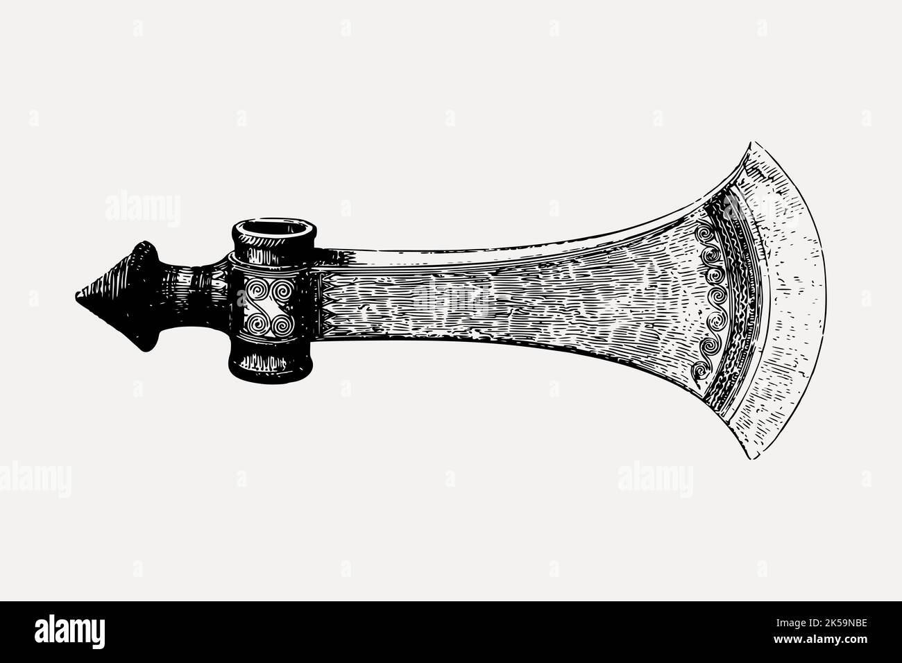 Axe head clipart, vintage hand drawn vector Stock Vector Image & Art ...