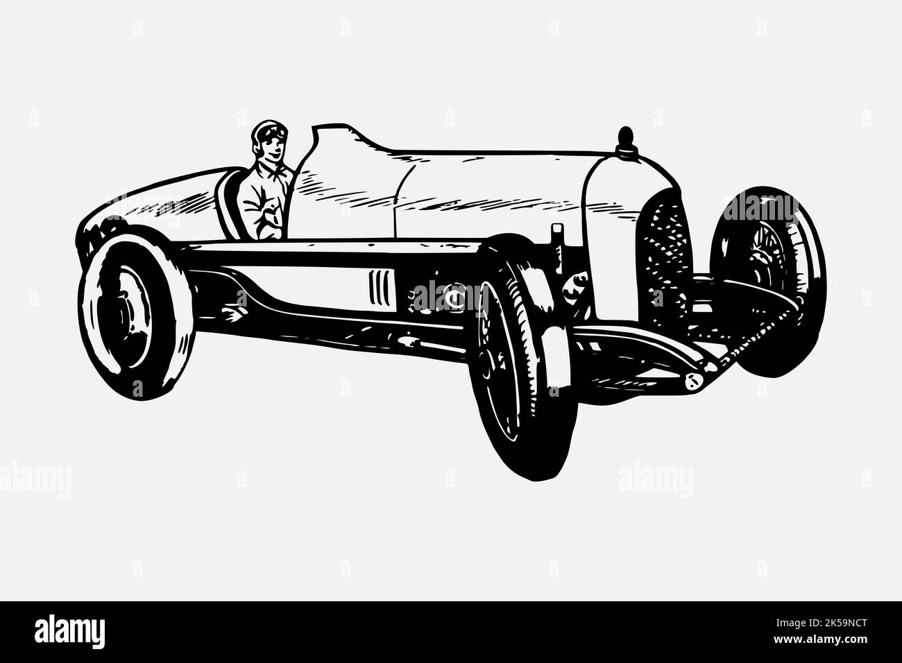 Classic car clipart, vintage hand drawn vector Stock Vector Image & Art ...