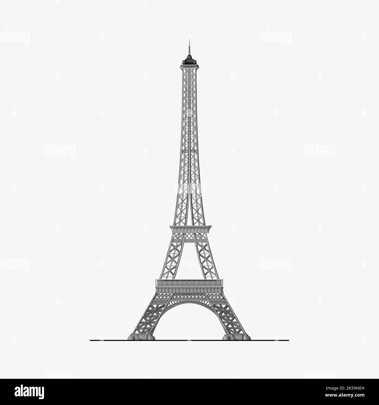 Paris Eiffel Tower clipart, architecture illustration vector Stock ...