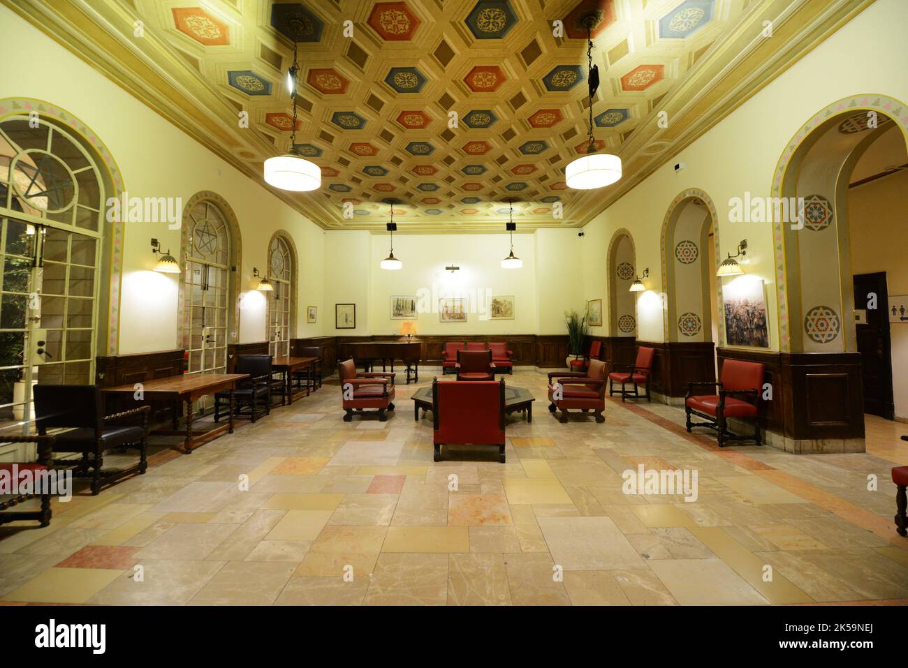 The beautiful and elegant interior of the lobby of the YMCA building in ...