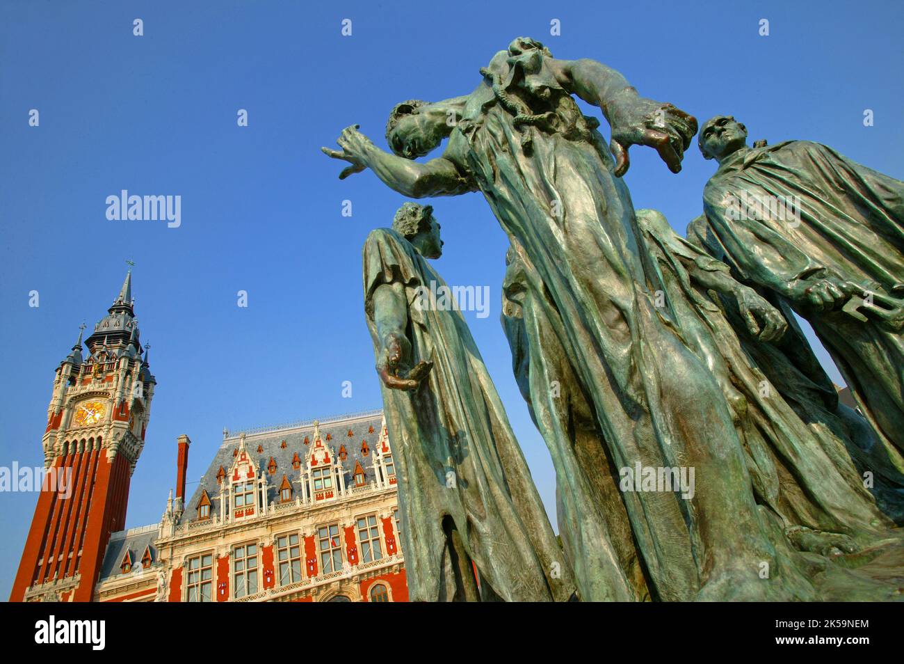 FRANCE. PAS-DE-CALAIS (62) CALAIS. THE CITY HALL AND THE BELFRY. The ...