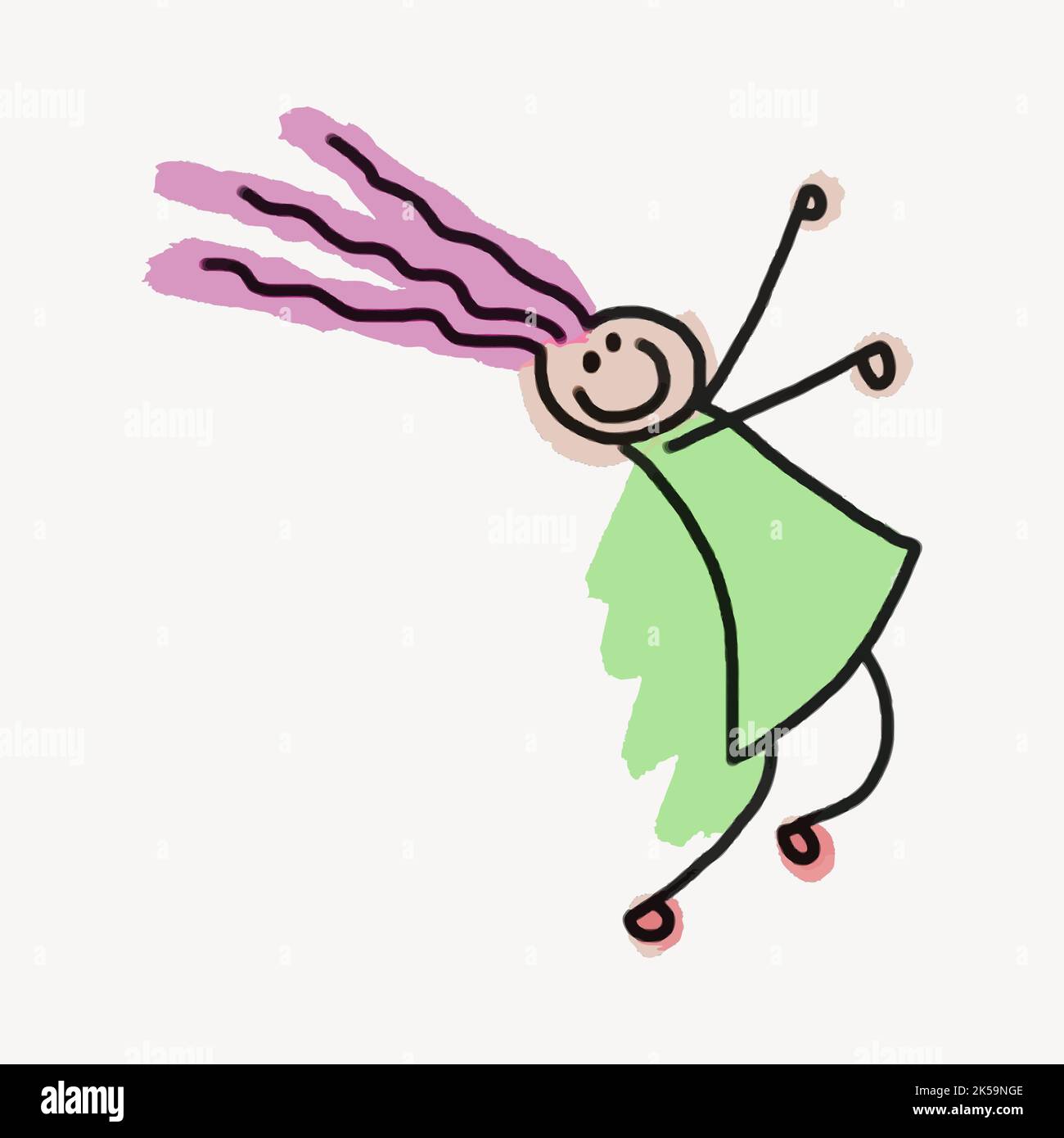 Girl doodle clipart vector Stock Vector Image & Art - Alamy