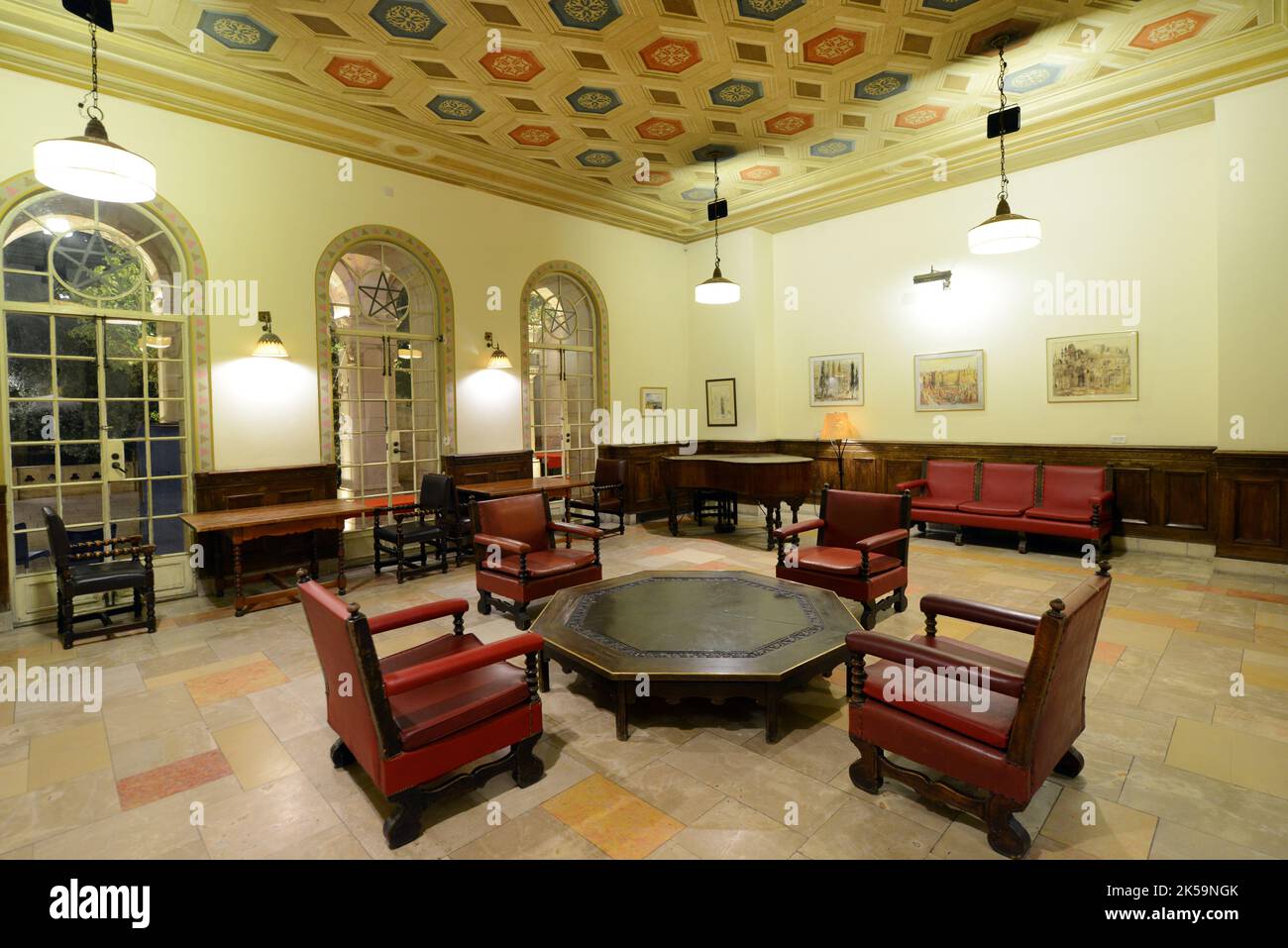 The beautiful and elegant interior of the lobby of the YMCA building in ...