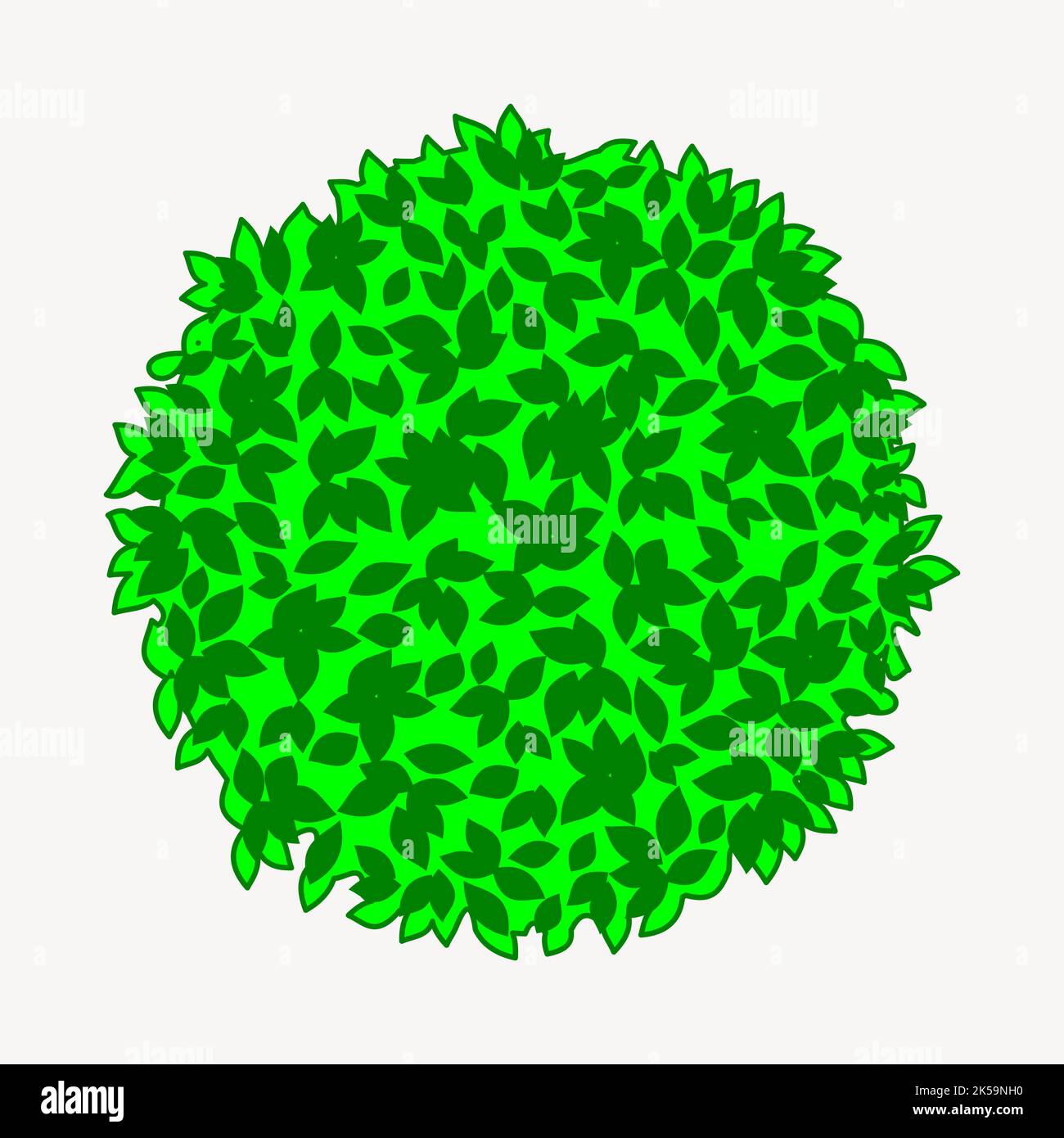 Bush top view clipart, botanical illustration vector Stock Vector Image ...