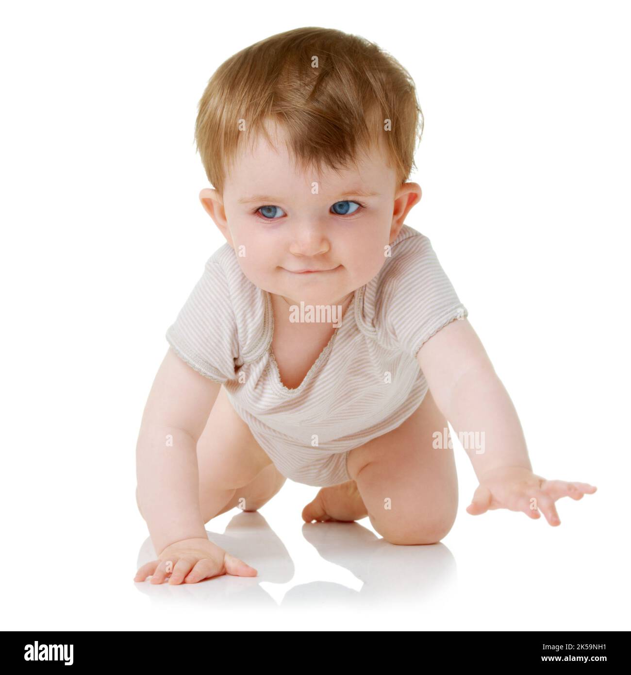 You have to crawl before you can walk. An adorable little baby isolated ...