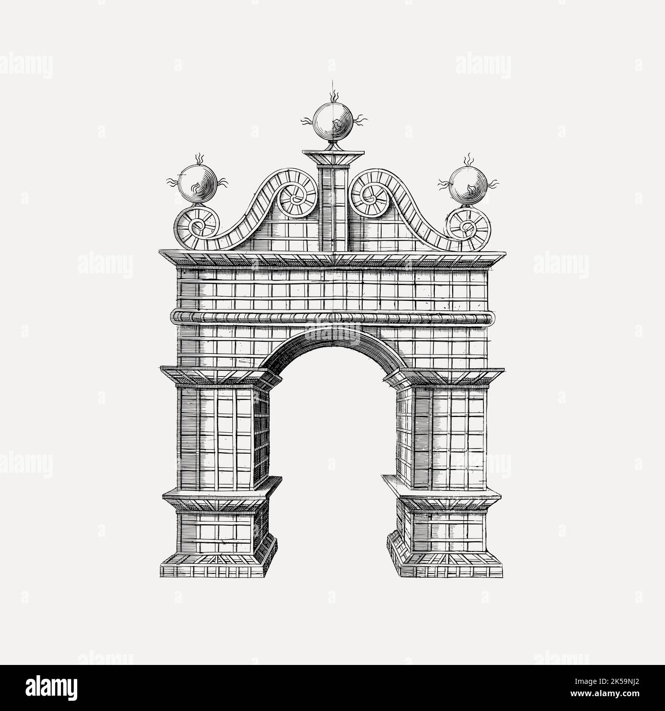 Elegant gate clipart, drawing illustration vector Stock Vector Image ...