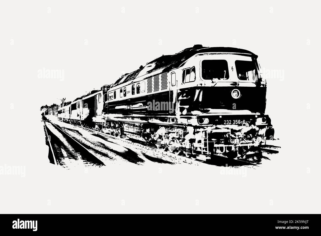 Train drawing, vintage transportation illustration vector Stock Vector ...