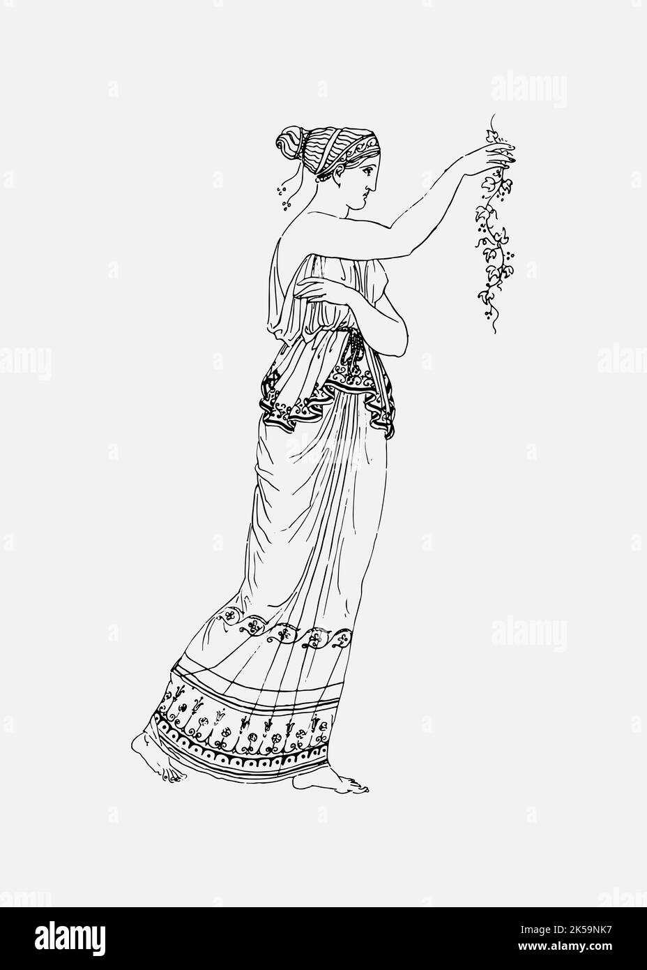 Greek woman clipart, drawing illustration vector Stock Vector Image ...