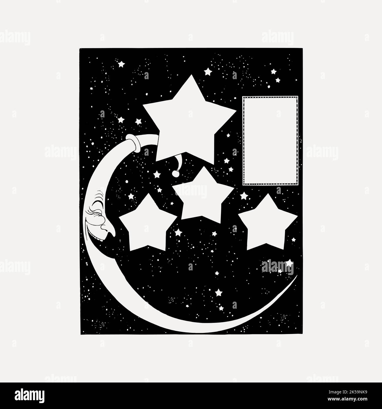 Star moon frame clipart, drawing illustration vector Stock Vector Image ...