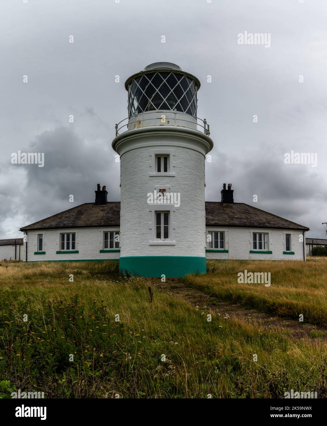 A vertical view of the St Bees Ligthouse in northern England Stock ...