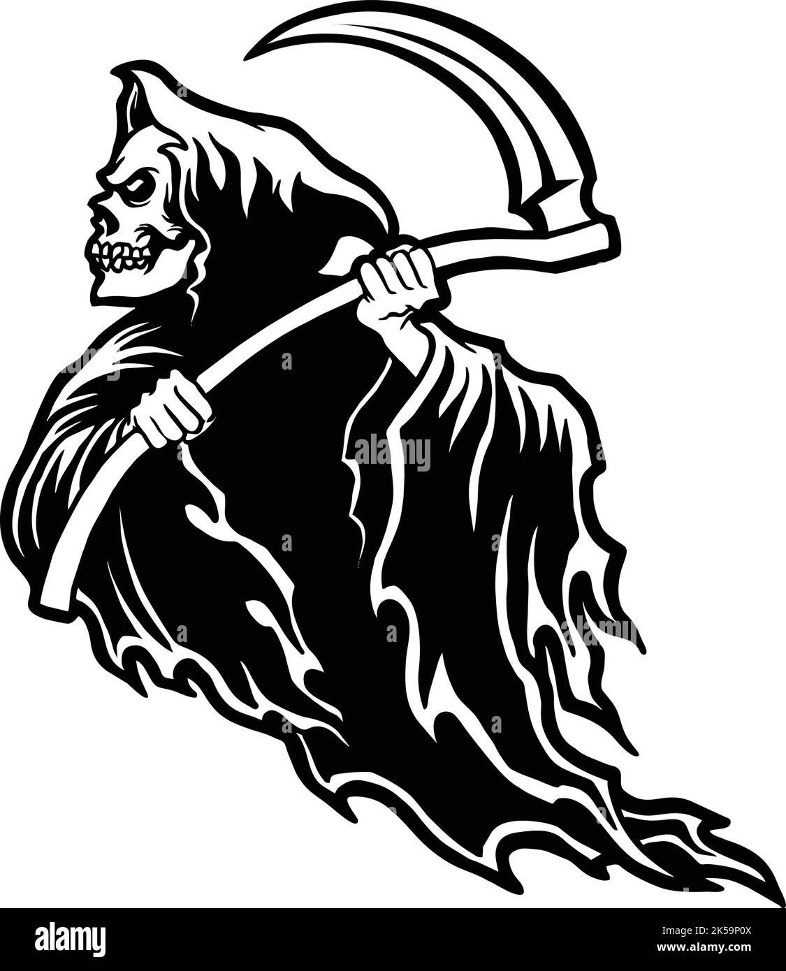 Grim Reaper Attack Silhouette Vector illustrations for your work Logo ...