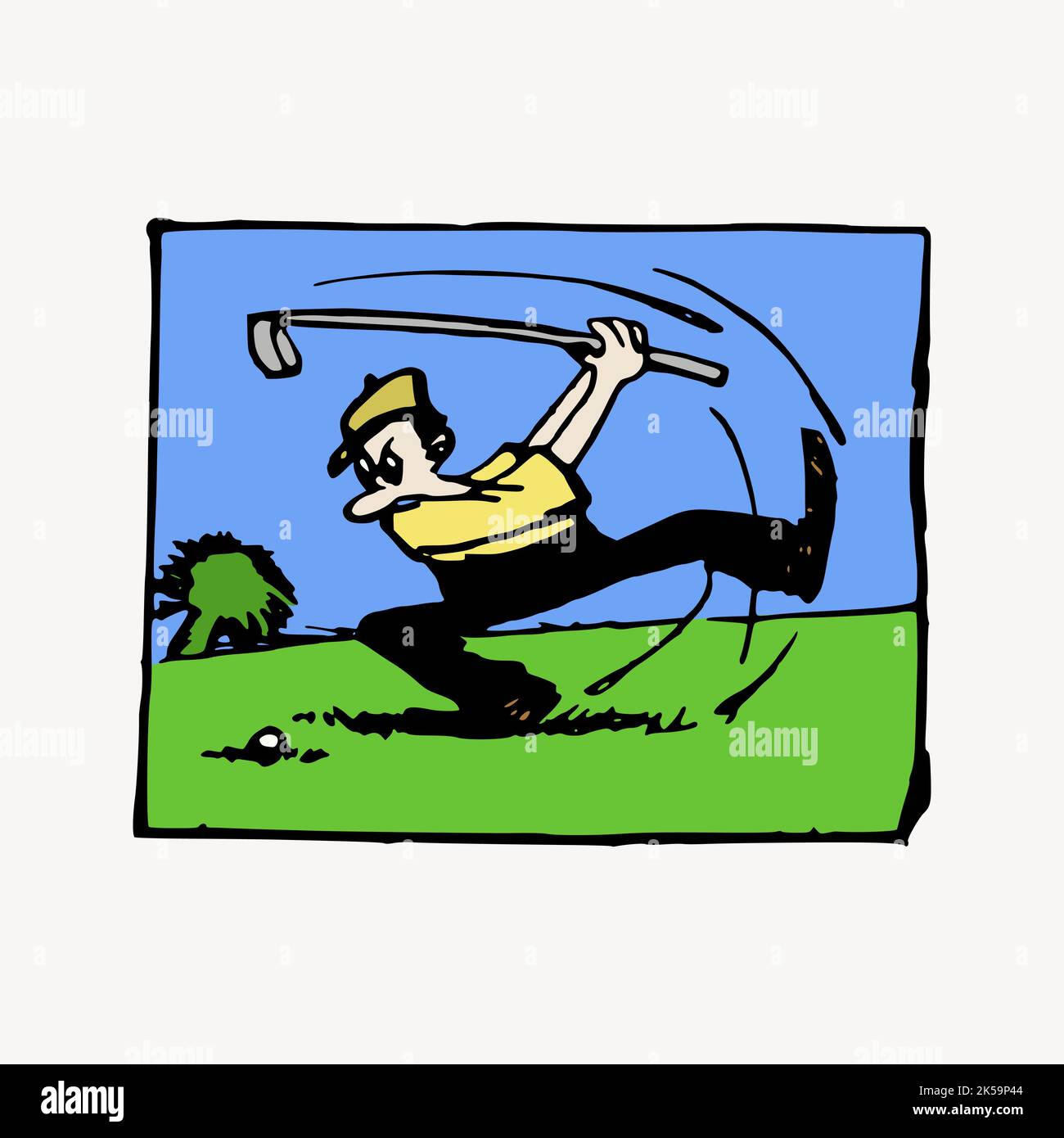 Comic golfer collage element vector Stock Vector Image & Art - Alamy