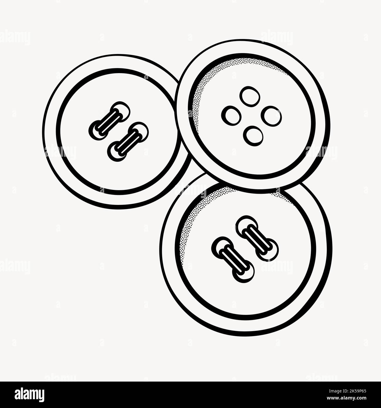 Buttons clipart, vintage hand drawn vector Stock Vector Image & Art - Alamy