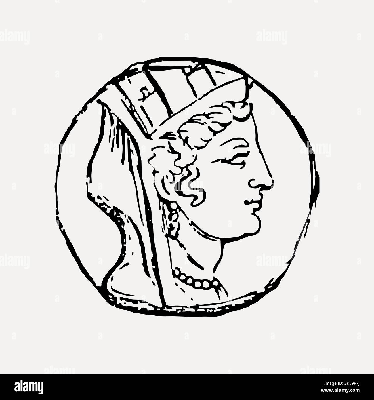 Old coin clipart, drawing illustration vector Stock Vector Image & Art ...