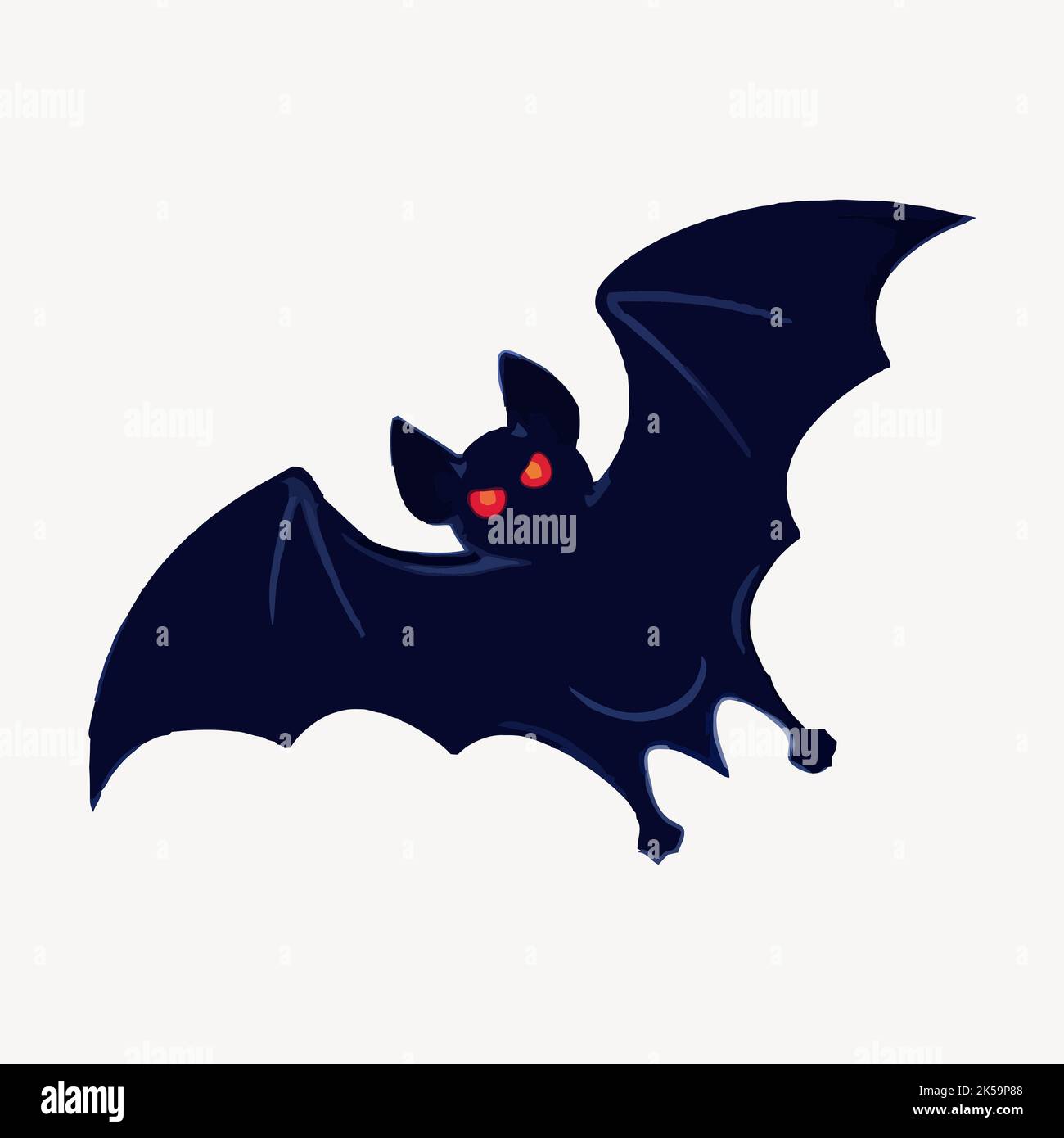 Flying bat clipart, Halloween illustration vector Stock Vector Image ...