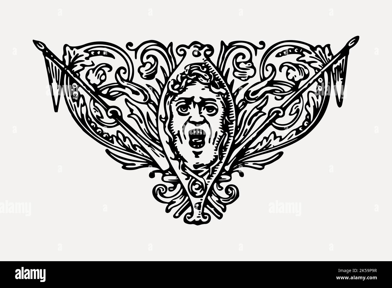 Ornamental face clipart Stock Vector Images - Alamy