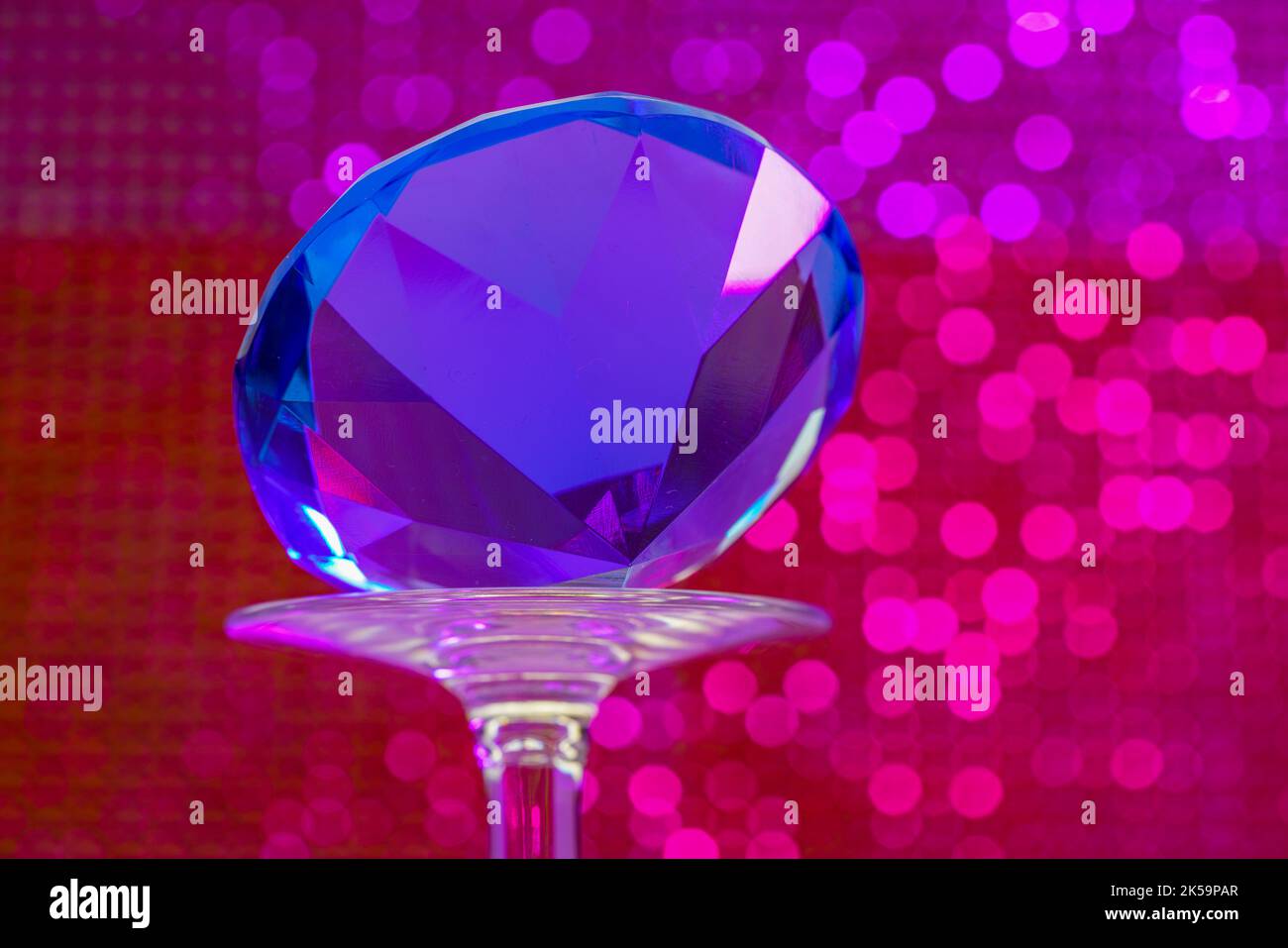 Glass made of crystal-like materials photographed in the studio with ...