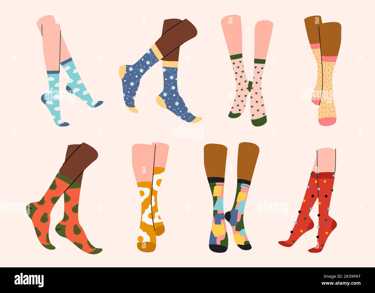 Woman stocking vector cartoon set icon Stock Vector Image & Art - Alamy
