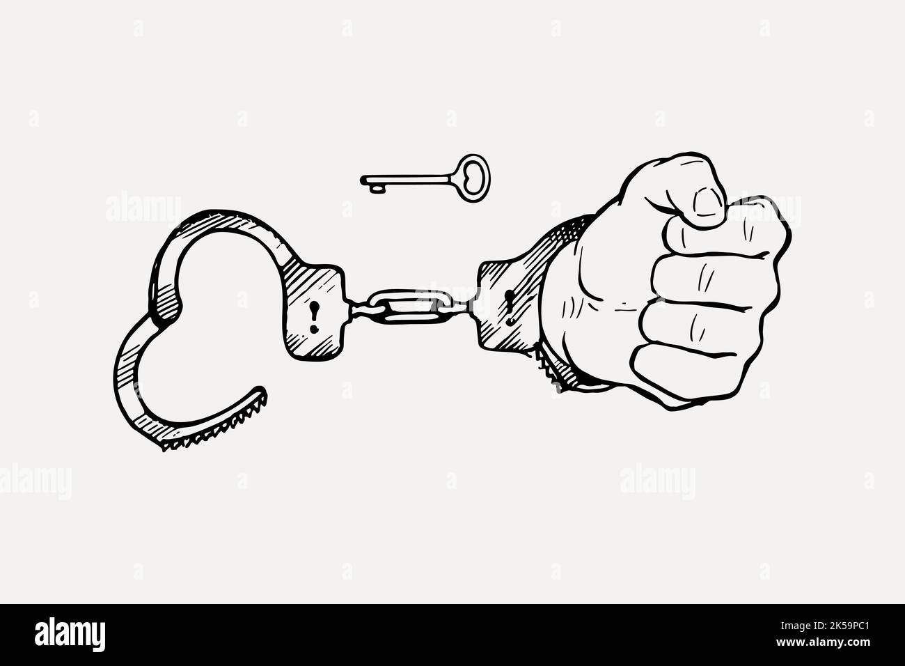 Handcuffs clipart, drawing illustration vector Stock Vector Image & Art ...